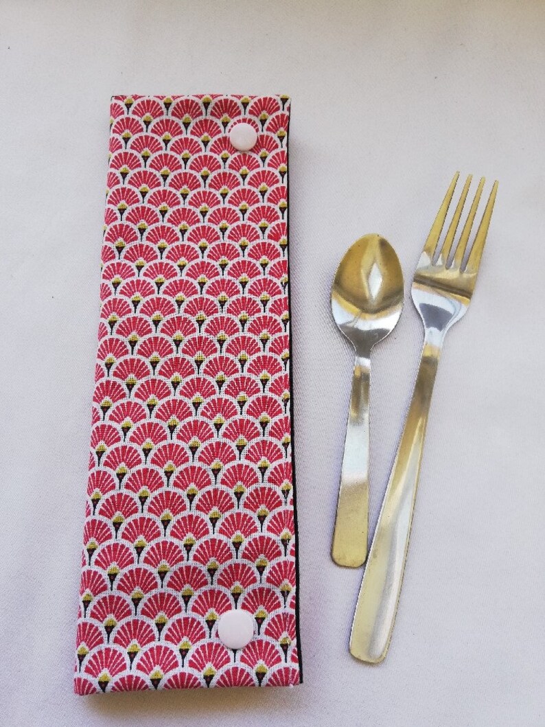 Cutlery Pouch, Red Cutlery Holder, Waterproof Travel Case, Picnic ...