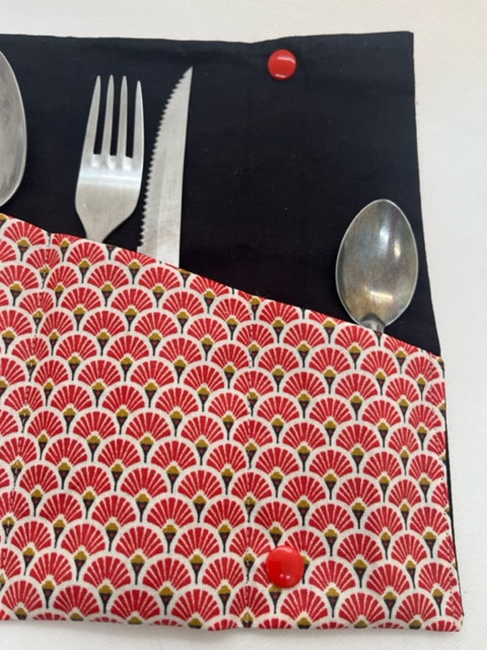Cutlery Pouch, Red Cutlery Holder, Waterproof Travel Case, Picnic ...