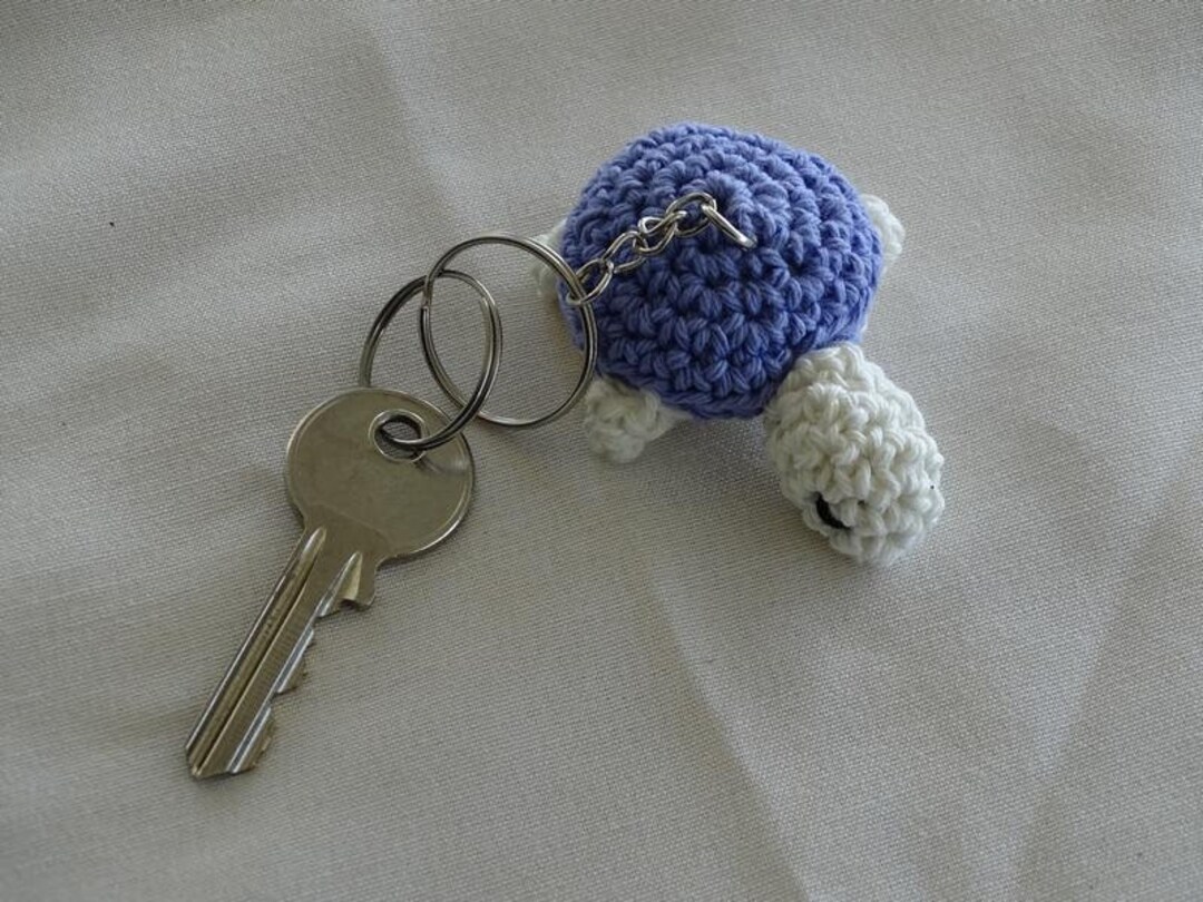 Turtle Key Ring, Crochet Key Ring, Miniature Turtle, Bag Charm, Small ...
