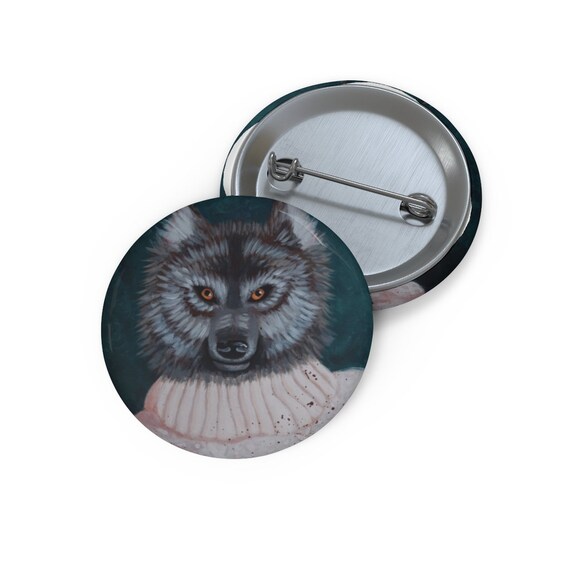 Wolf in Sheep's Clothing Pin Button: Grey Wolf Button | Etsy