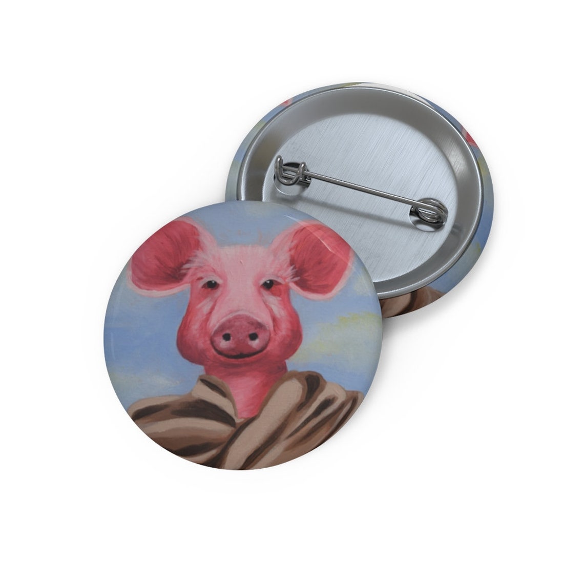 Pig in Blanket Pin Button: Cute Pink Pig Button Featuring a - Etsy