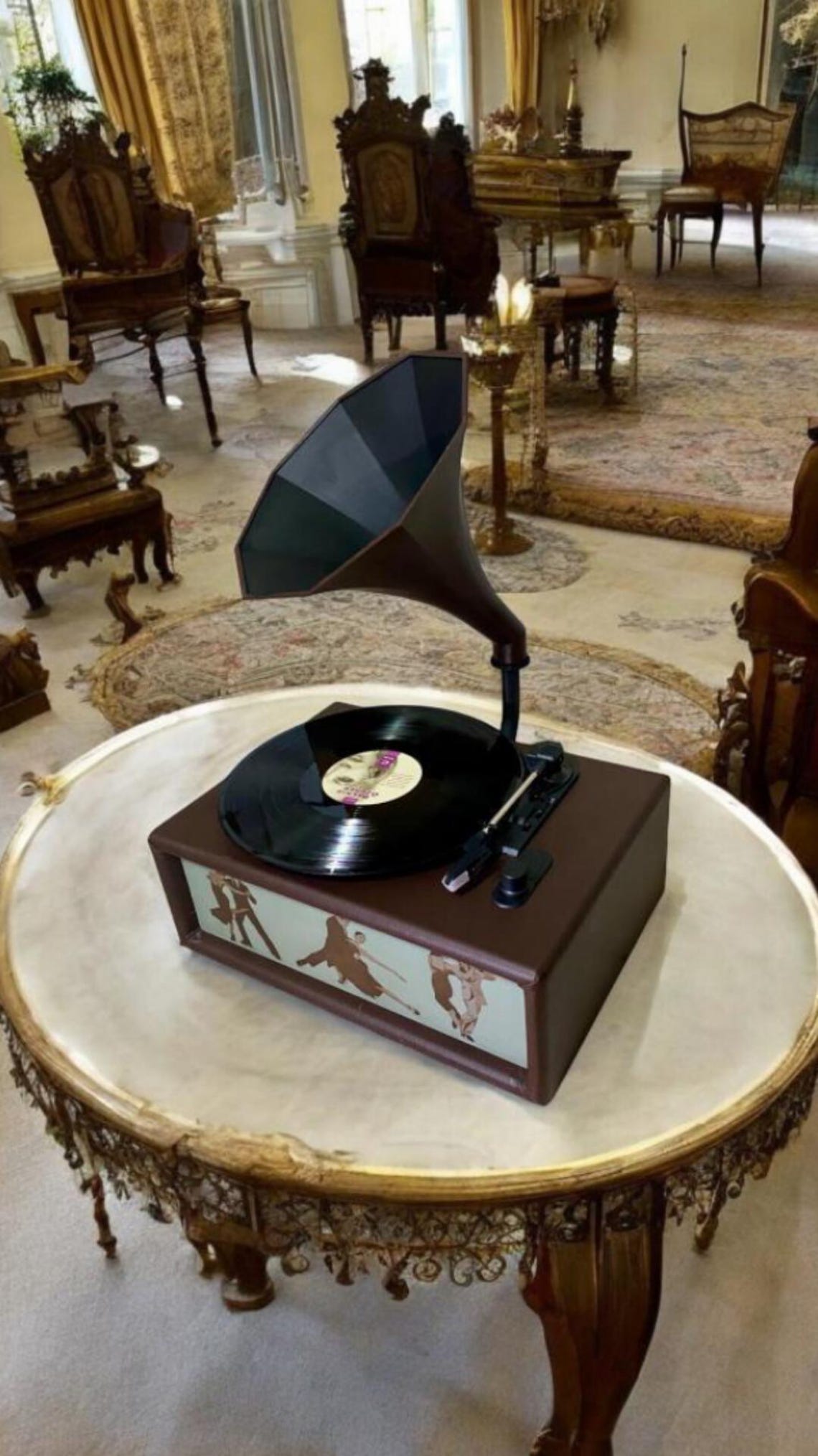 Wooden Gramophone | Bluetooth Vinyl Record Player | Vintage Sound ...