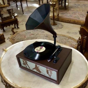 Wooden Gramophone | Bluetooth Vinyl Record Player | Vintage Sound ...