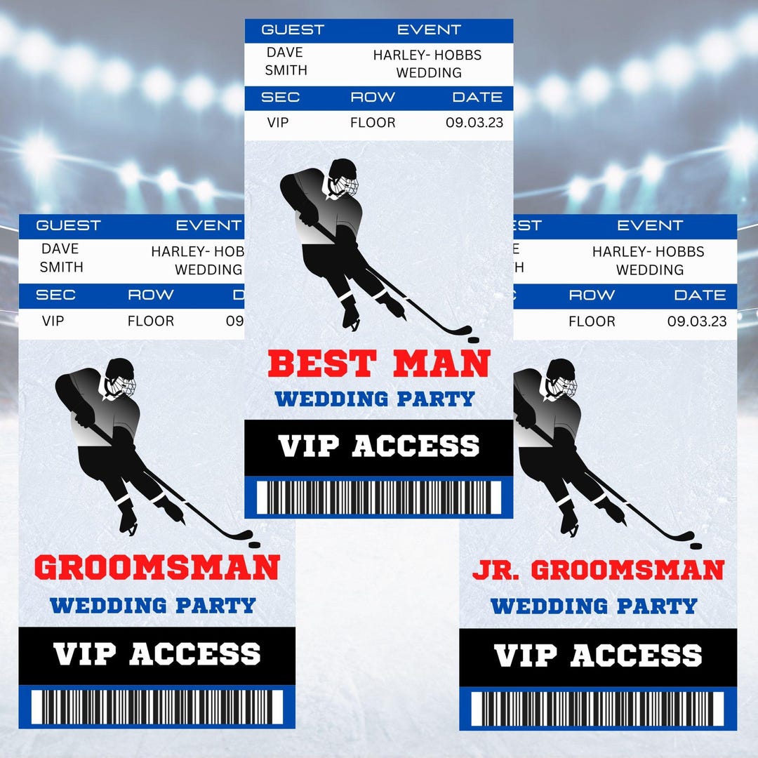 Hockey Groomsmen Proposal Ticket – Groomsmen Invite for Hockey Fans ...