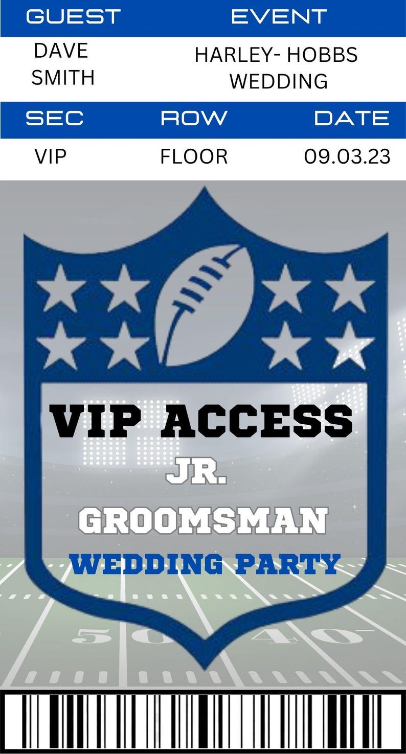 Football Groomsmen Proposal Ticket – Unique Groomsmen Invite for ...