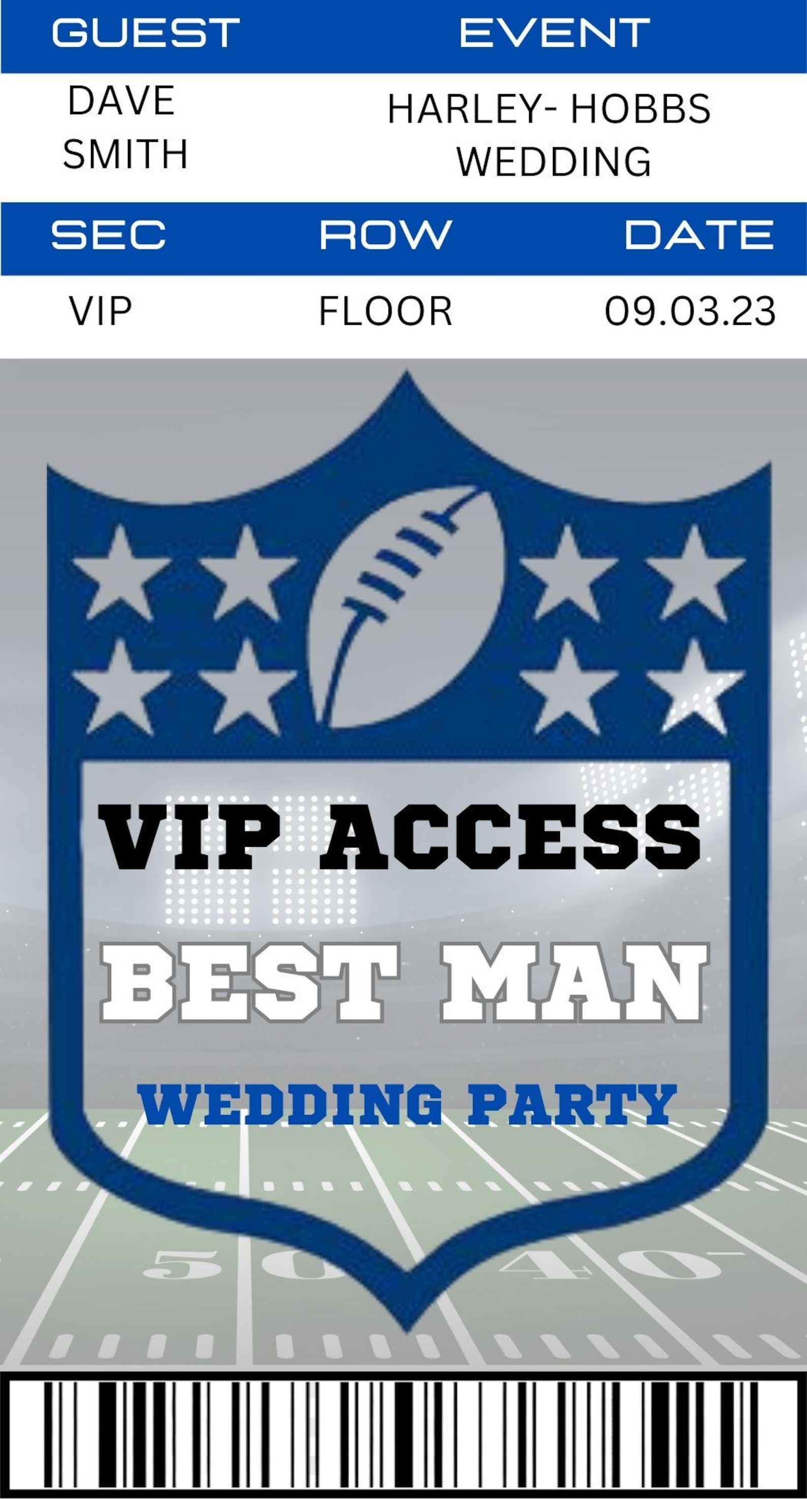 Football Groomsmen Proposal Ticket – Unique Groomsmen Invite for ...