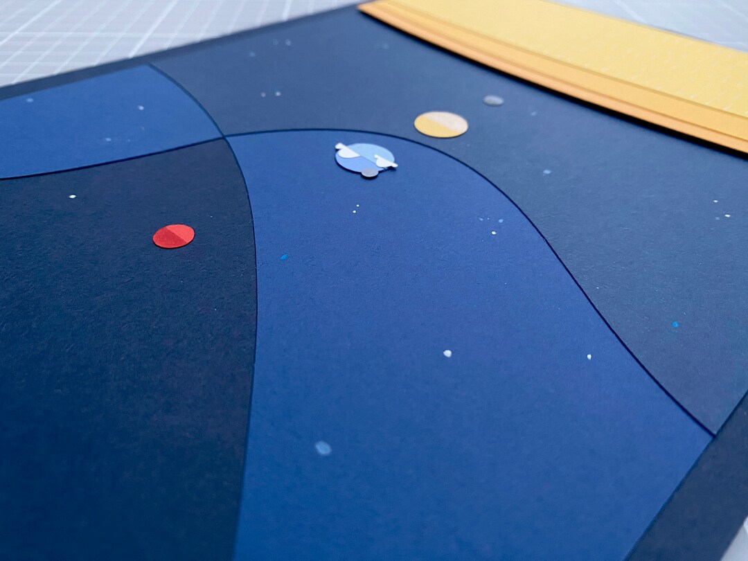 Original Papercut Tiny Rocks in Space A4, Wall Art, Unique Piece, Earth ...