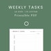 Weekly Tasks Printable A4 US Letter Size, Weekly Agenda Weekly ...