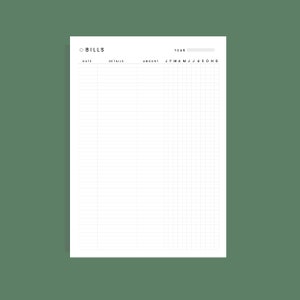 Yearly Bill Tracker Printable A4 US Letter size Monthly Bill | Etsy