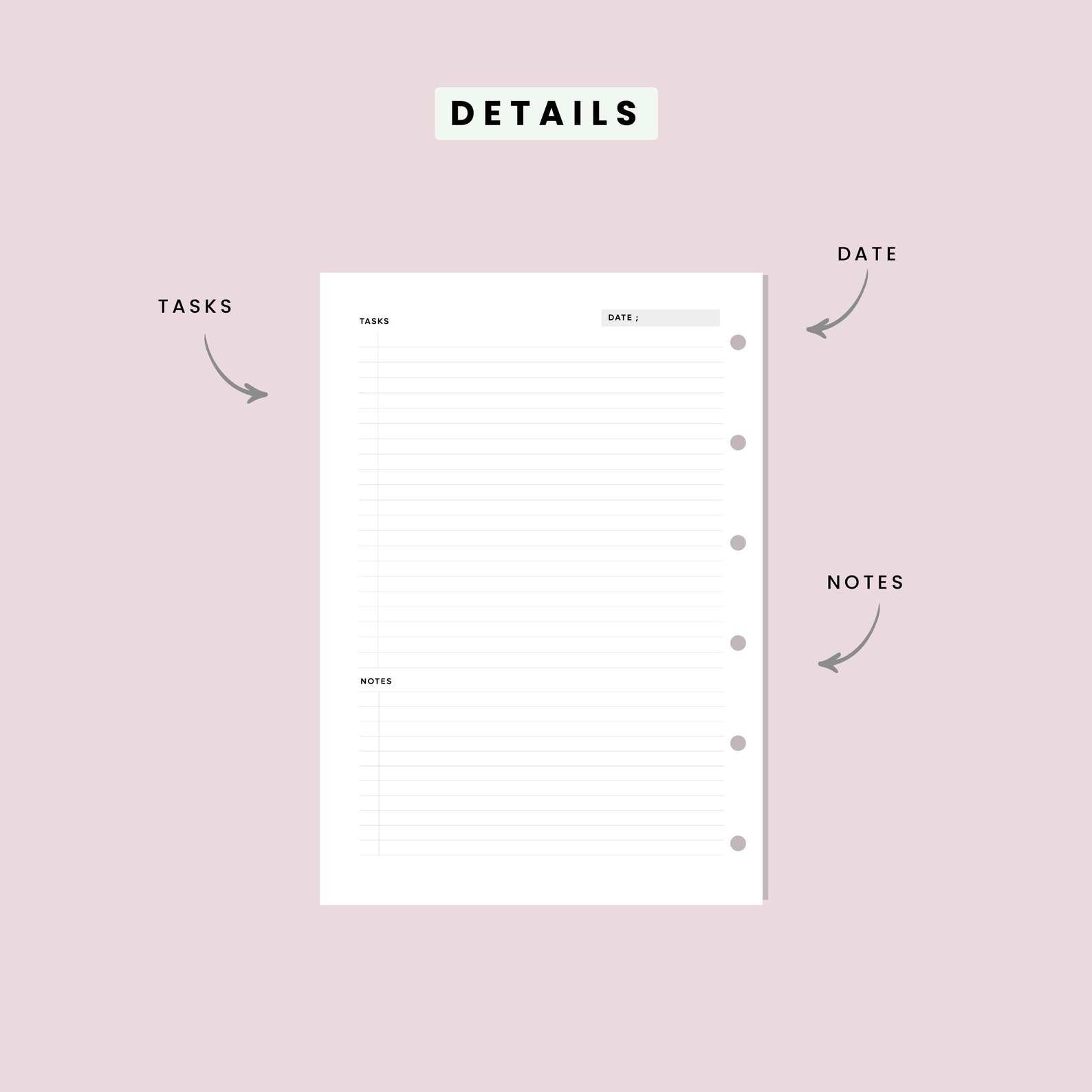 Meeting Notes Template Printable A5 Insert 2 Pages | Team Meeting ...