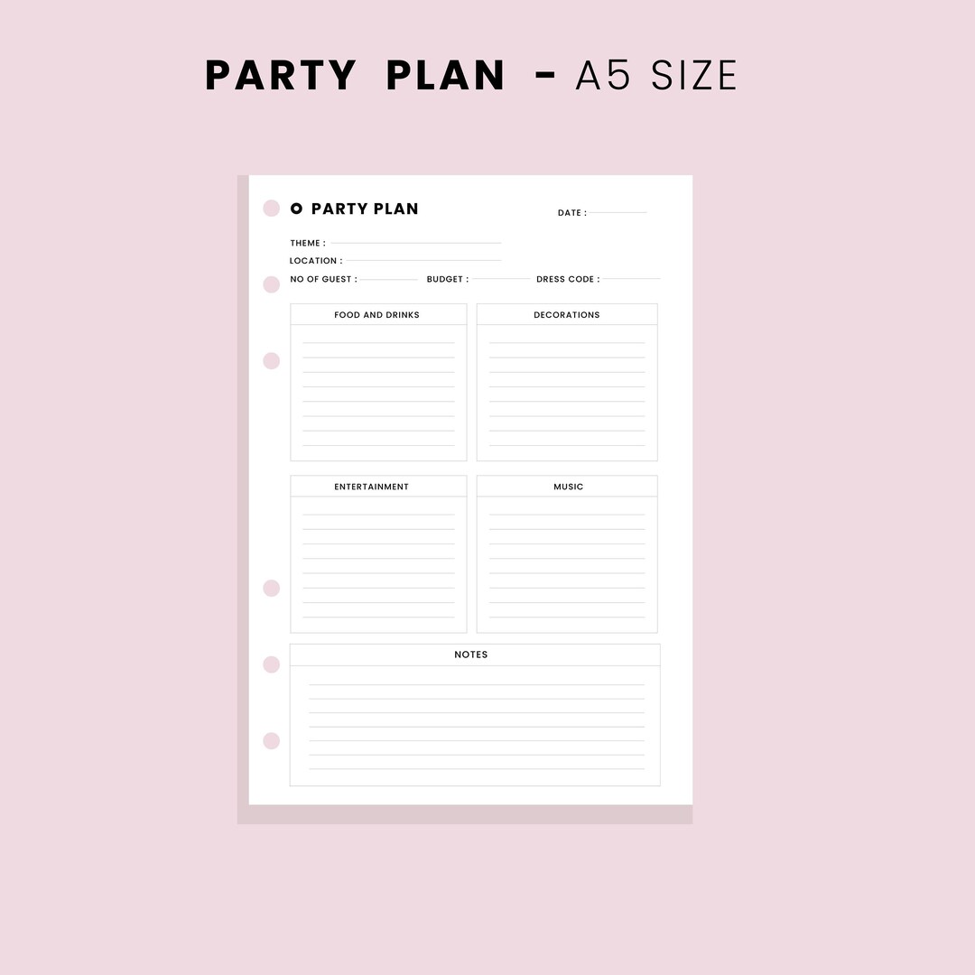 Event Planner Printable, Party Planner, Event Organizer, Birthday ...