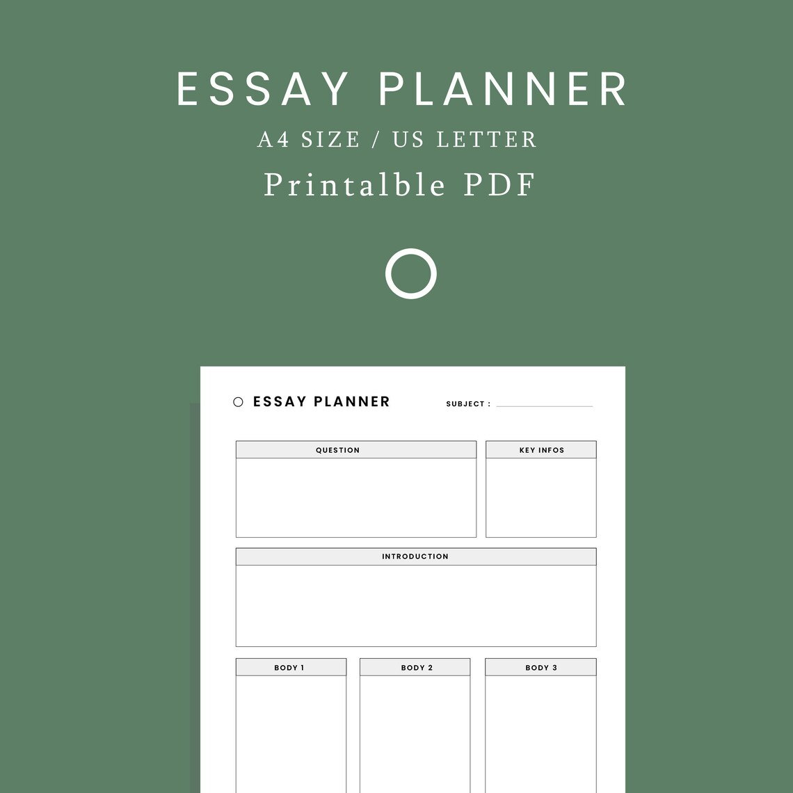 Printable Essay Planner for Students | Essay Writing Template ...