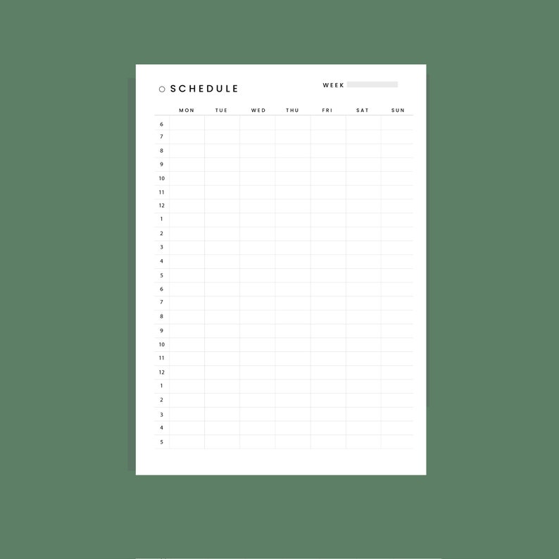 7 Days Weekly Schedule, Printable Weekly Timetable, Time Blocking ...