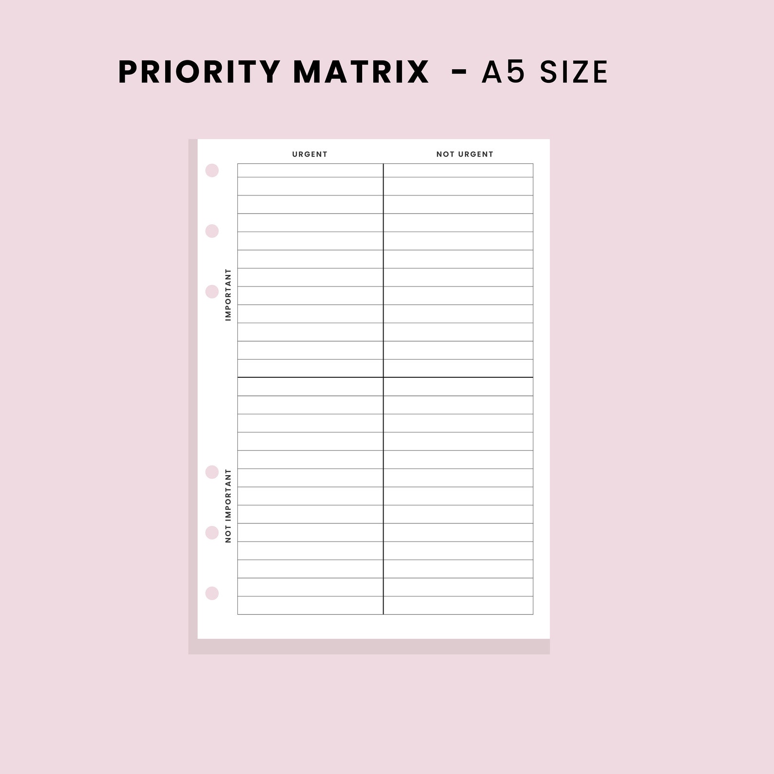 Printable Lined Action Priority Matrix Quick Wins Major Projects Fill ...