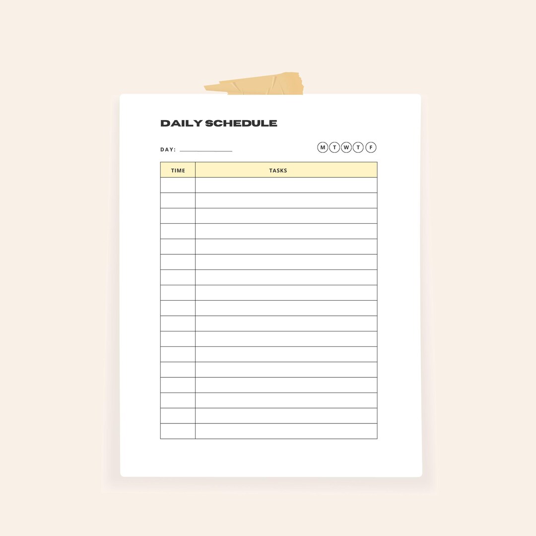 Daily Schedule Planner Time Block + Task Organizer Printable & Digital ...