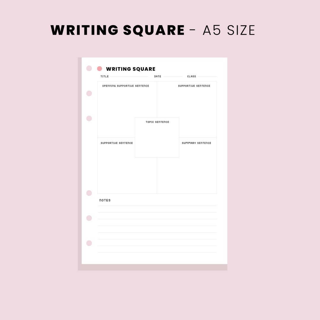 Writing Square Printable , Note Paper Square, Student Note Taking ...
