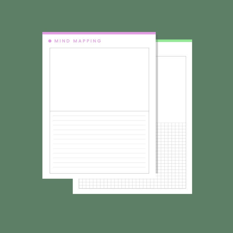 Printable Mind Mapping A4 US Letter Size, Daily Mind Map Planner, Notes ...