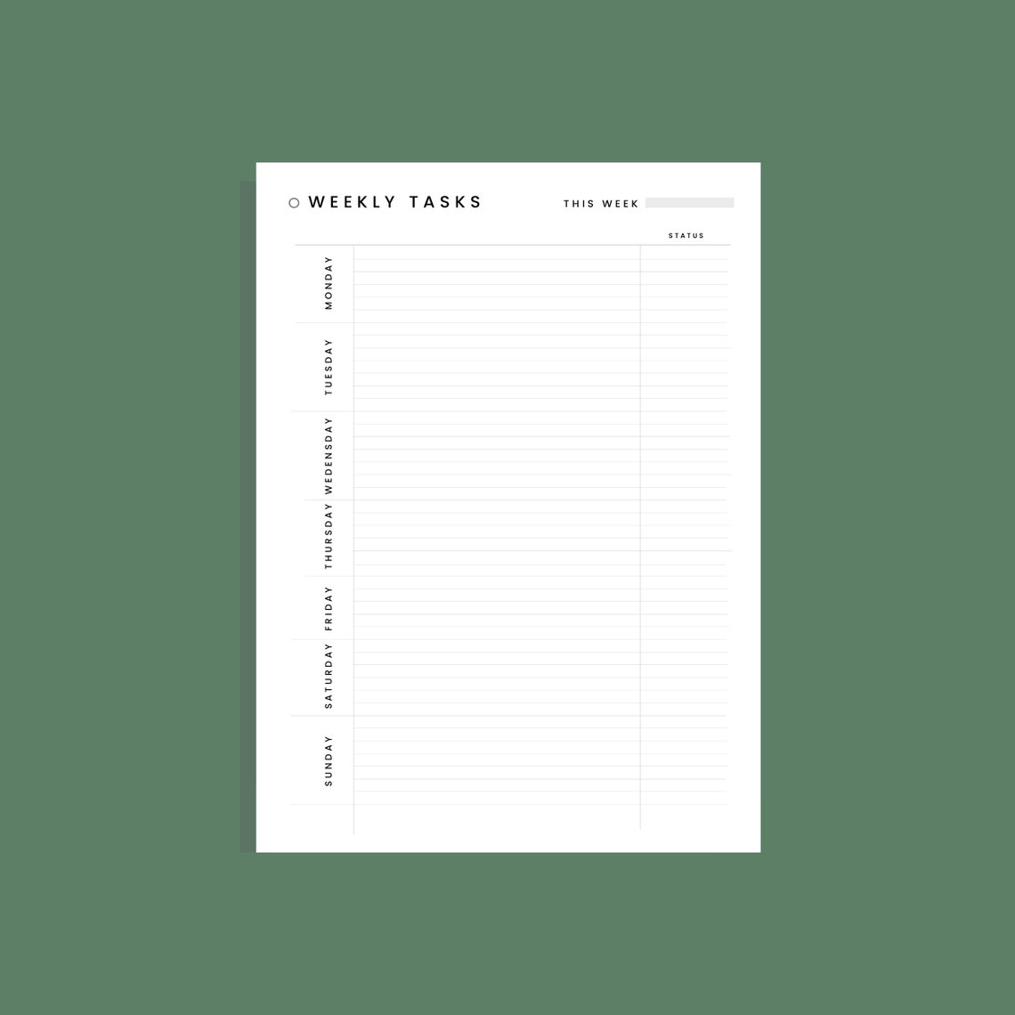 Weekly Tasks Printable A4 US Letter Size Weekly Agenda Weekly | Etsy
