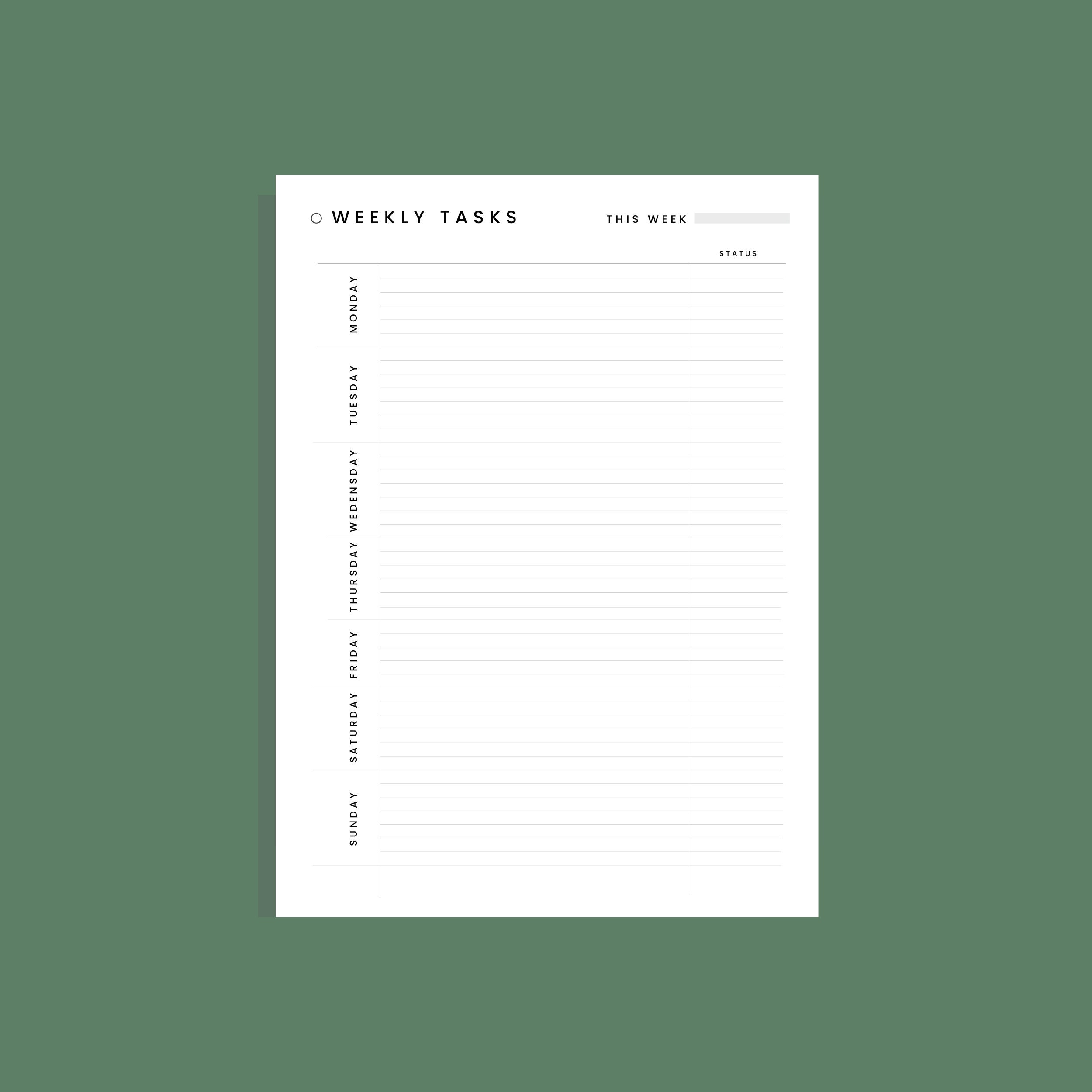 Weekly Tasks Printable A4 US Letter Size, Weekly Agenda Weekly ...