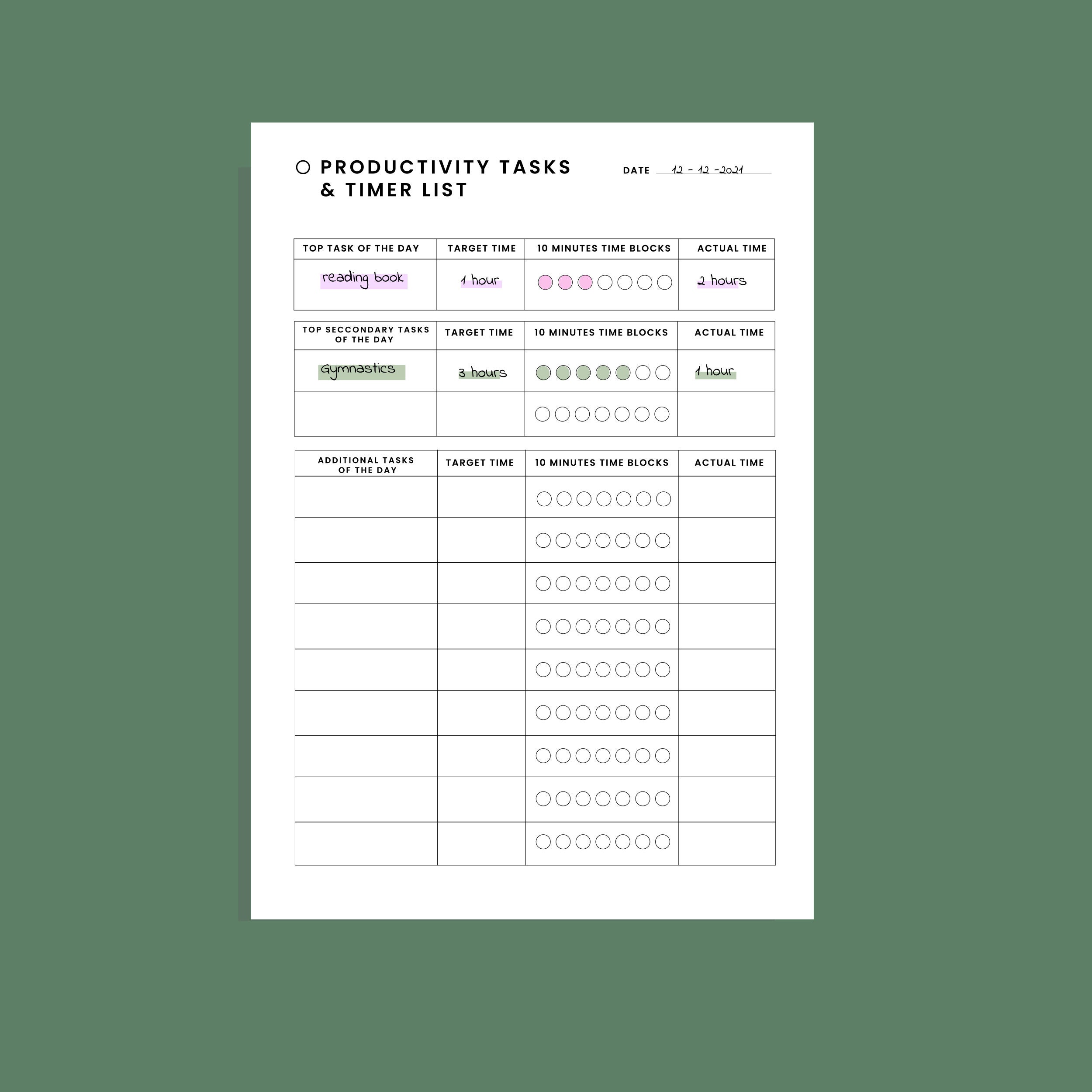 Printable Productivity Time Manager | Priority Task To-do List ...