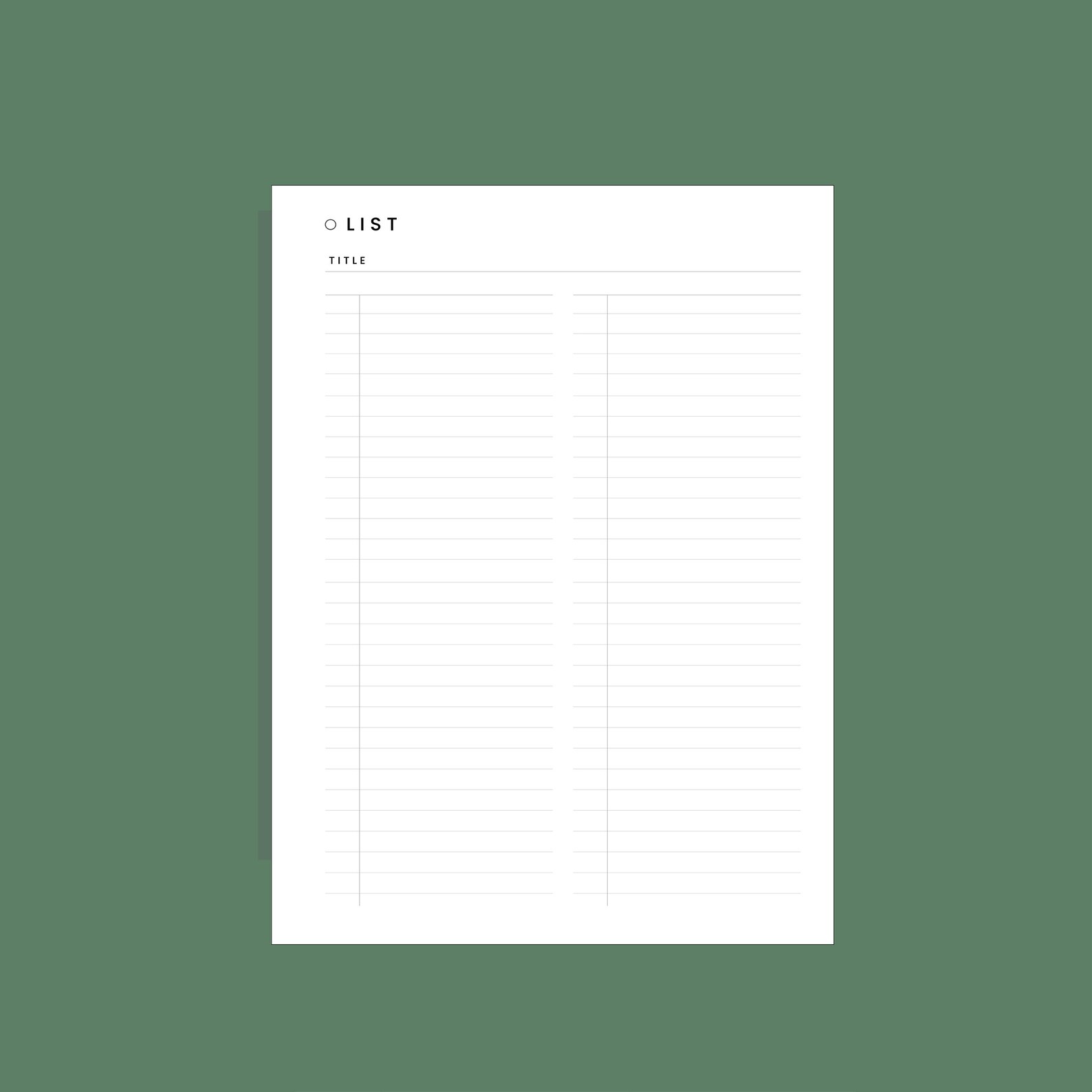 2 Vert List Tracker A4 US Letter Size, Grocery List Printable, Home ...