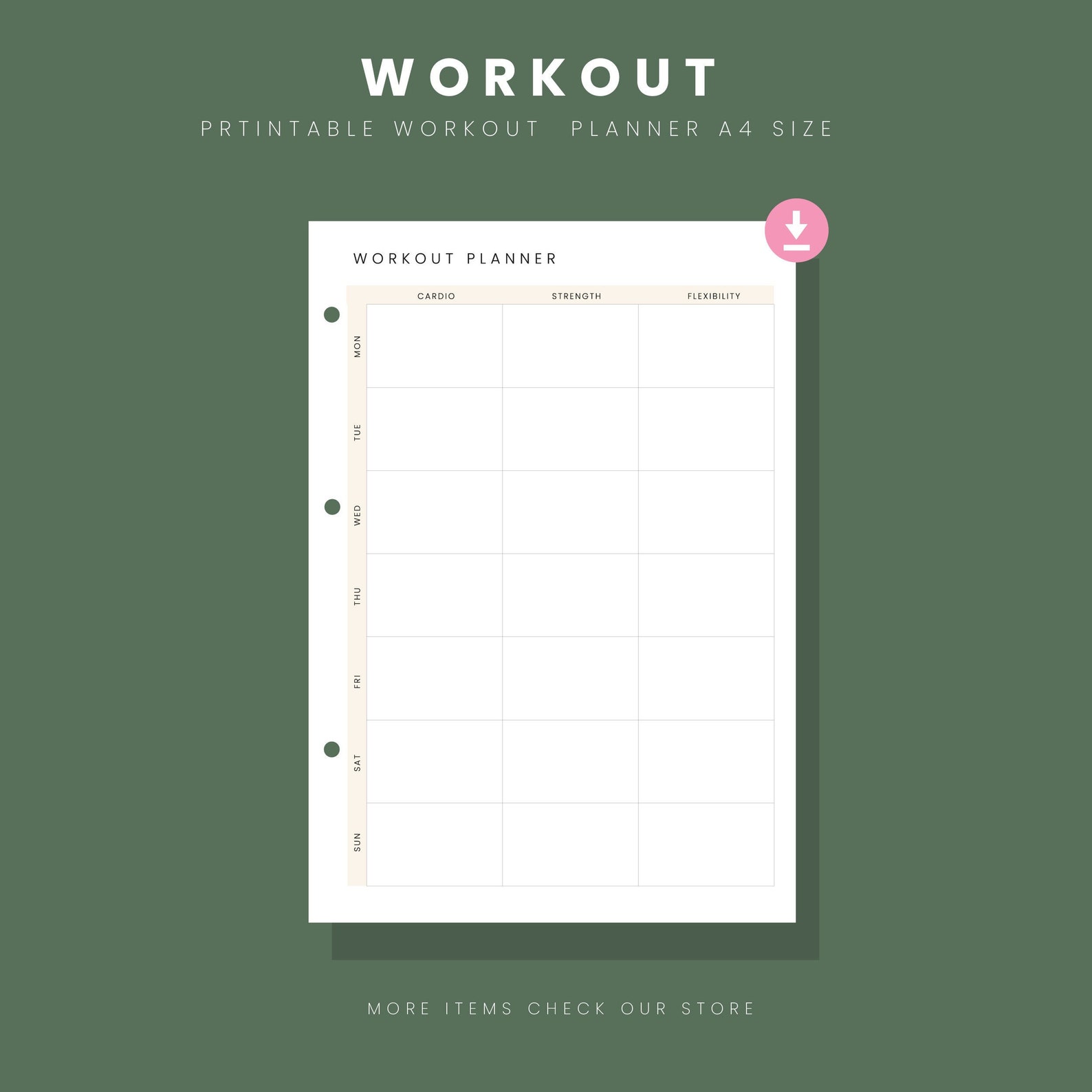 Weekly Workout Fitness Planner PDF, Exercise Tracker Printable Planner ...