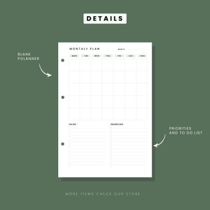 Printable Monthly Planner A4 Size , Daily Printable Planner , Weekly ...