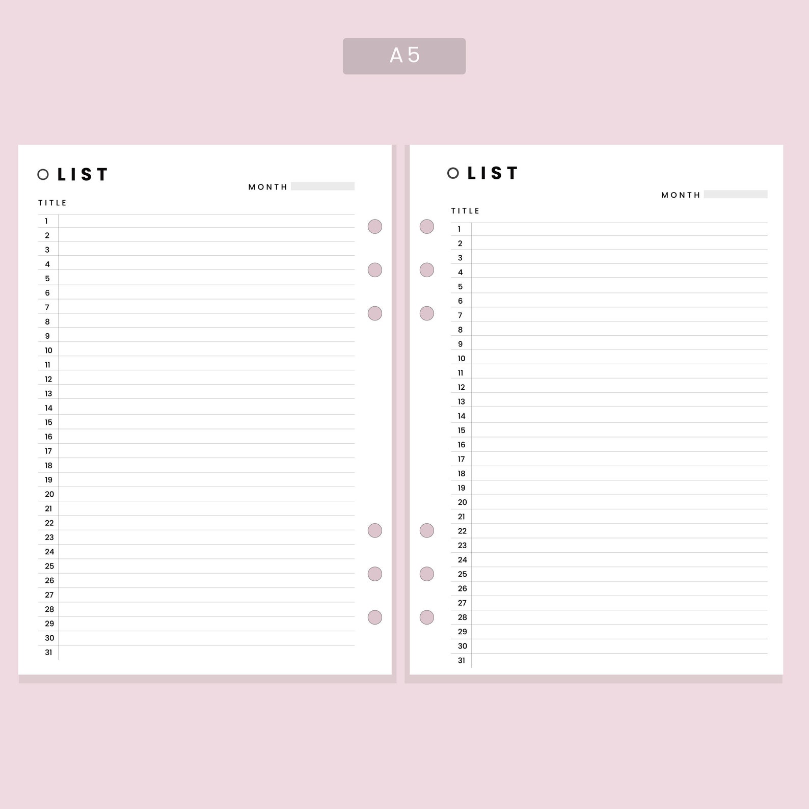Monthly List Printable, 30 Day List, Productivity Planner, Printable ...
