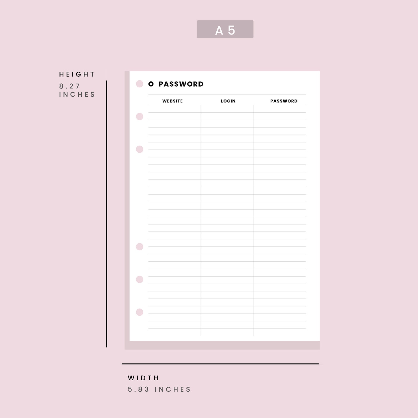 Printable Personal Planner Inserts Password Keeper / Log | Kikki K ...