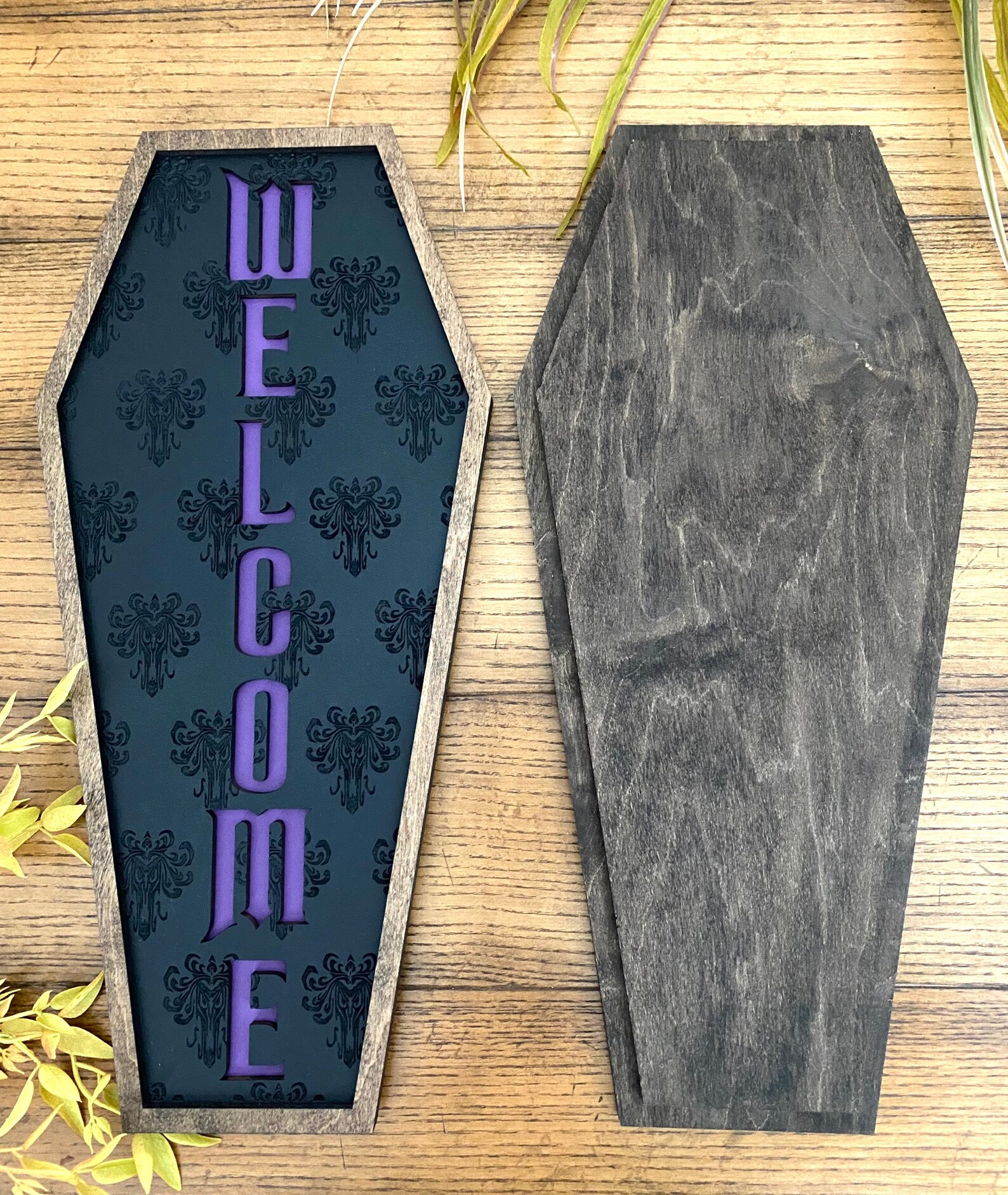 Haunted Mansion Coffin Welcome Sign Foolish Mortals - Etsy