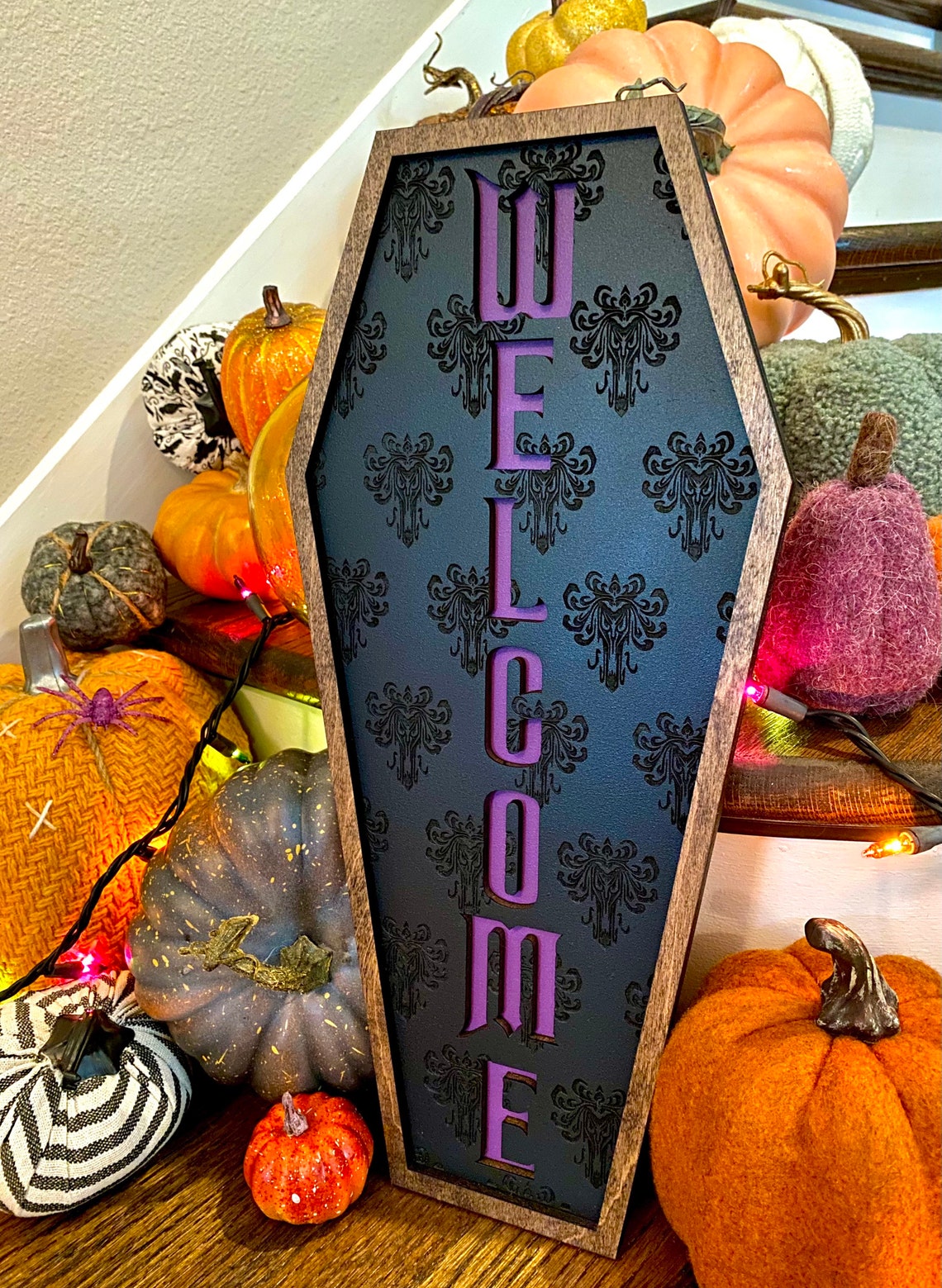 Haunted Mansion Coffin Welcome Sign Foolish Mortals - Etsy