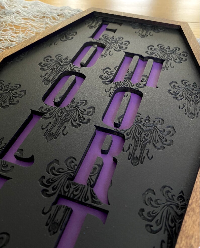 Haunted Mansion Coffin Welcome Sign Foolish Mortals - Etsy