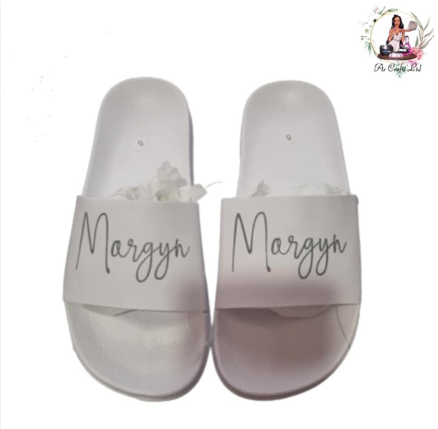 Personalised Sliders, Named Adults Shoes,wedding Shoes, Beachwear ...