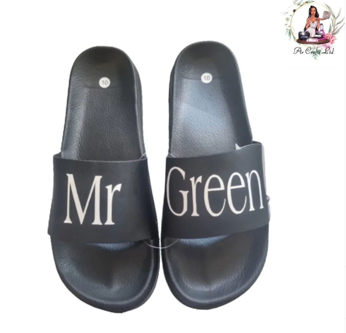 Personalised Sliders, Named Adults Shoes,wedding Shoes, Beachwear ...