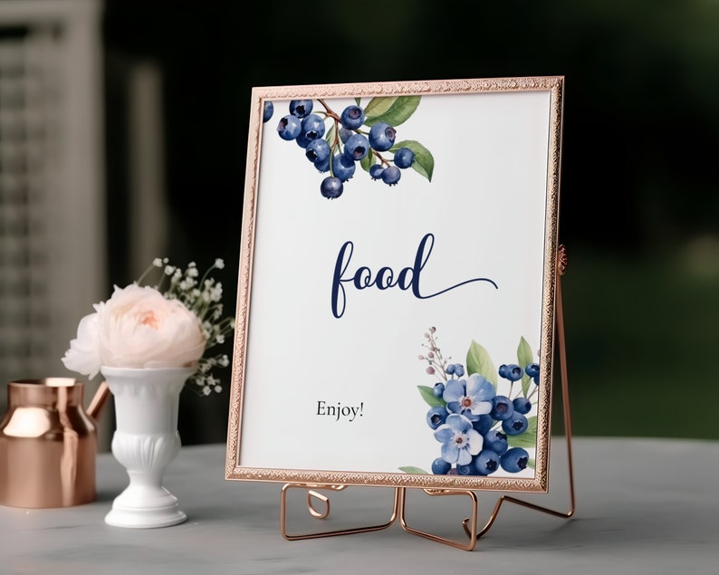 Blueberry Baby Shower Food Table Sign, Berry Shower Decoration ...