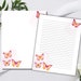 Pink Butterfly Stationery, 8.5x11, JW Letter Writing, Note Paper, Lined ...