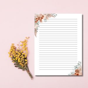 Boho Floral Stationery, 8.5x11, JW Letter Writing, Note Paper, Lined ...