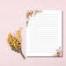 Boho Floral Stationery, 8.5x11, JW Letter Writing, Note Paper, Lined ...