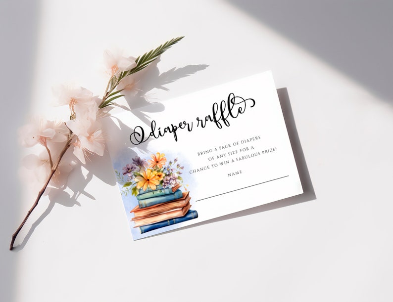 Diaper Raffle Ticket Template, Storybook Baby Shower, Diaper Raffle ...