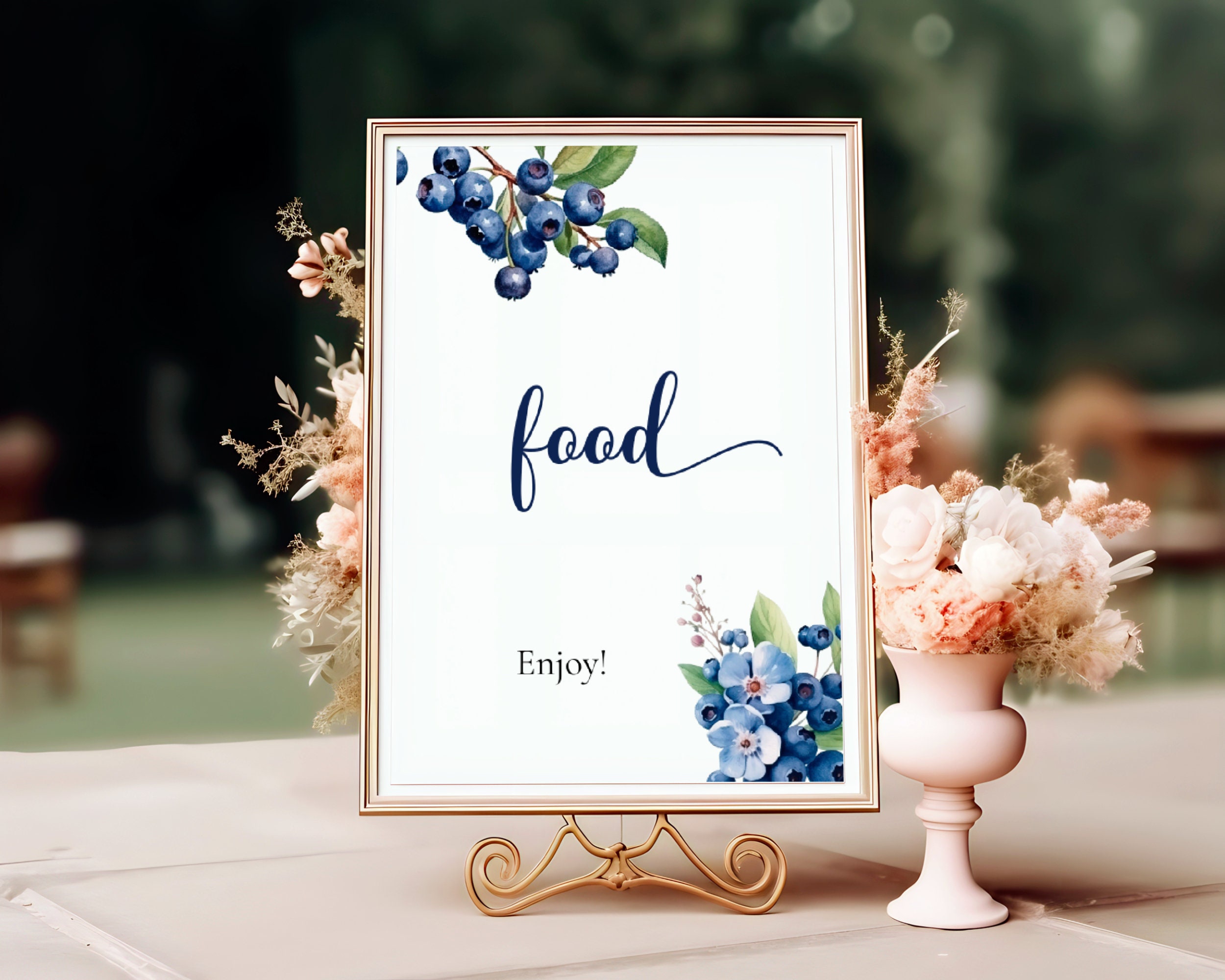 Blueberry Baby Shower Food Table Sign, Berry Shower Decoration ...