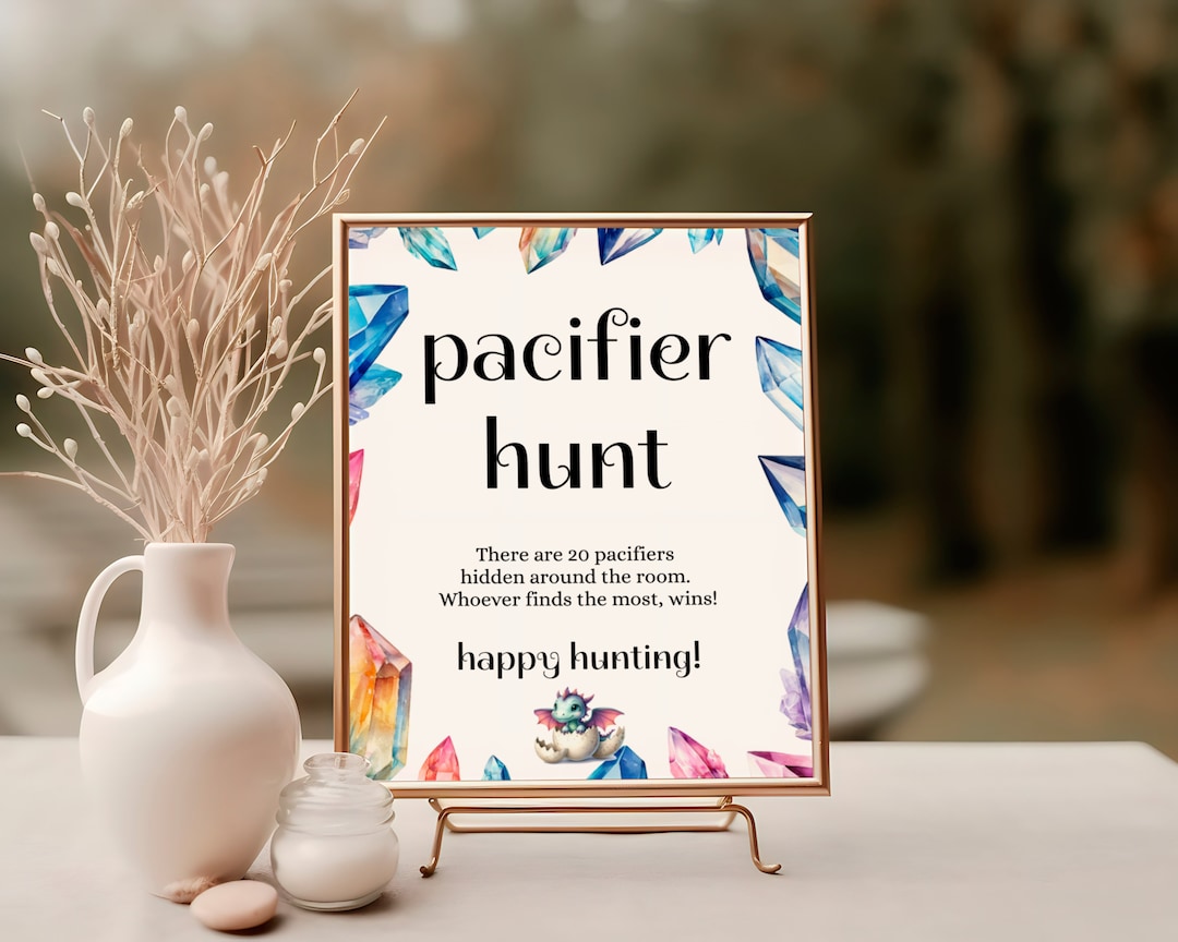 Pacifier Hunt Game Template, Pacifier Hunt Sign, Find the Pacifier Game ...