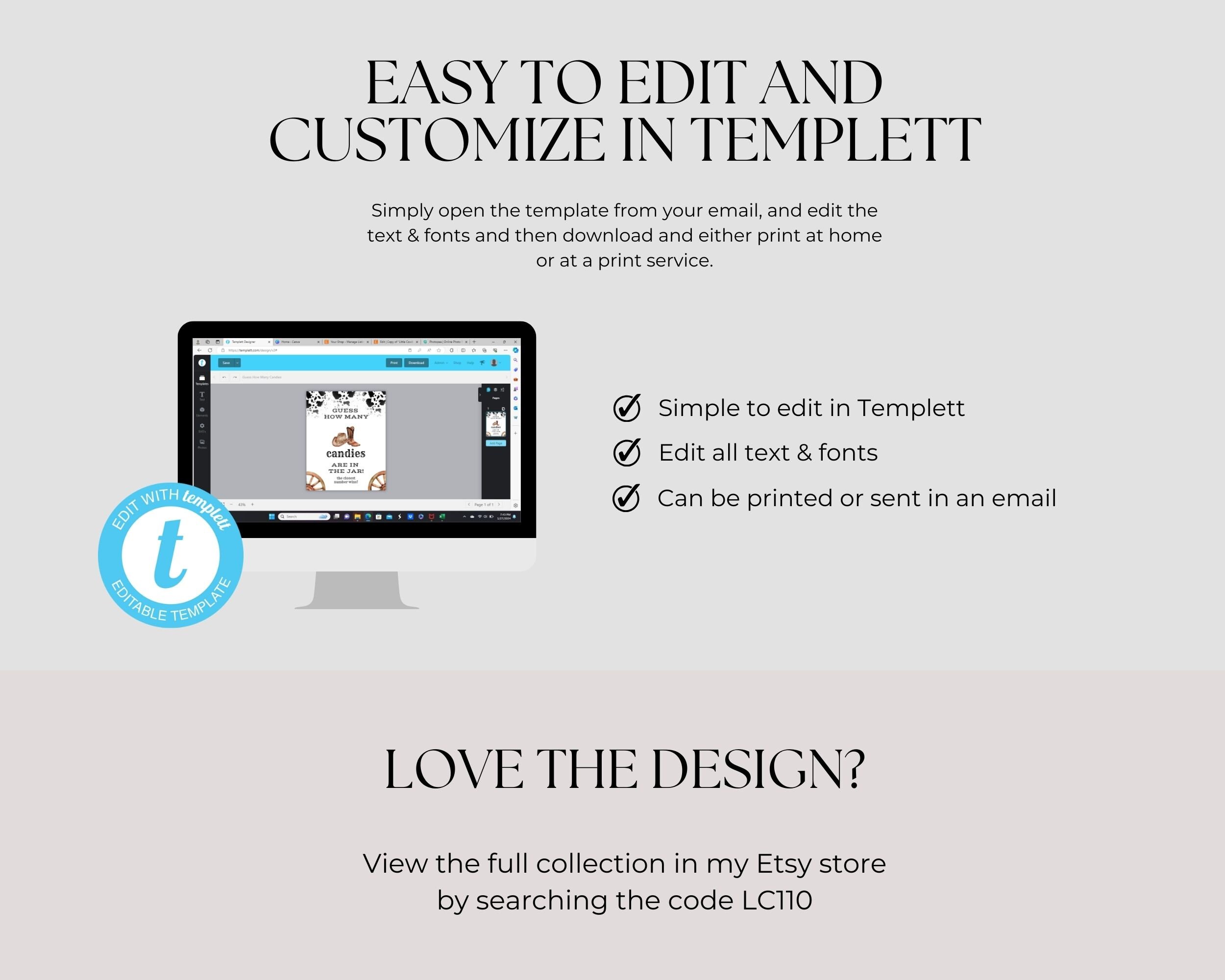 Guess How Many Game, Baby Shower Printable Game, How Many Candies Game ...