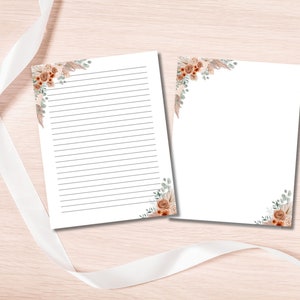 Boho Floral Stationery, 8.5x11, JW Letter Writing, Note Paper, Lined ...