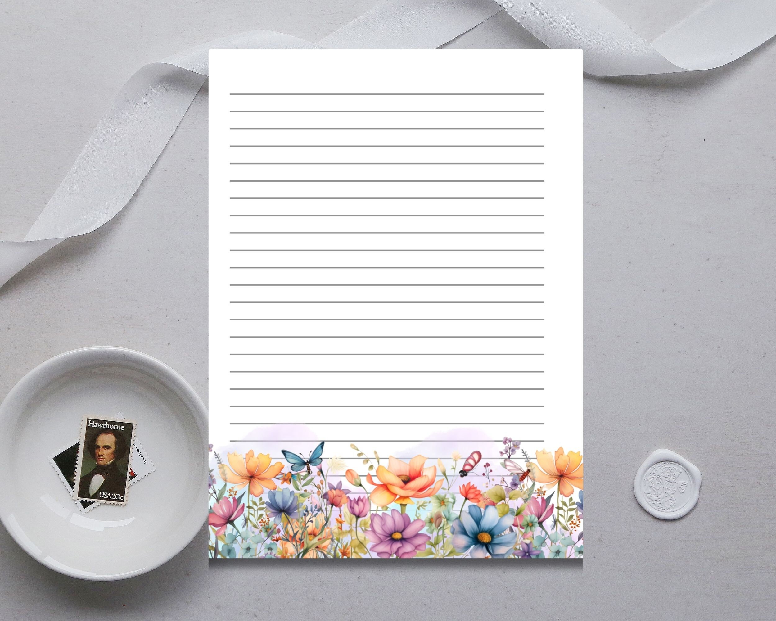 Floral Printable Paper, Jw Letter Writing Stationery, Digital Download ...