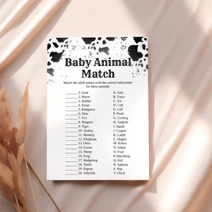 Baby Animals Match Game, Baby Animal Name Game, Instant Download With ...