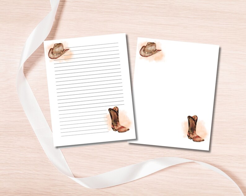 Western Cowboy Stationery, 8.5x11, JW Letter Writing, Note Paper, Lined ...