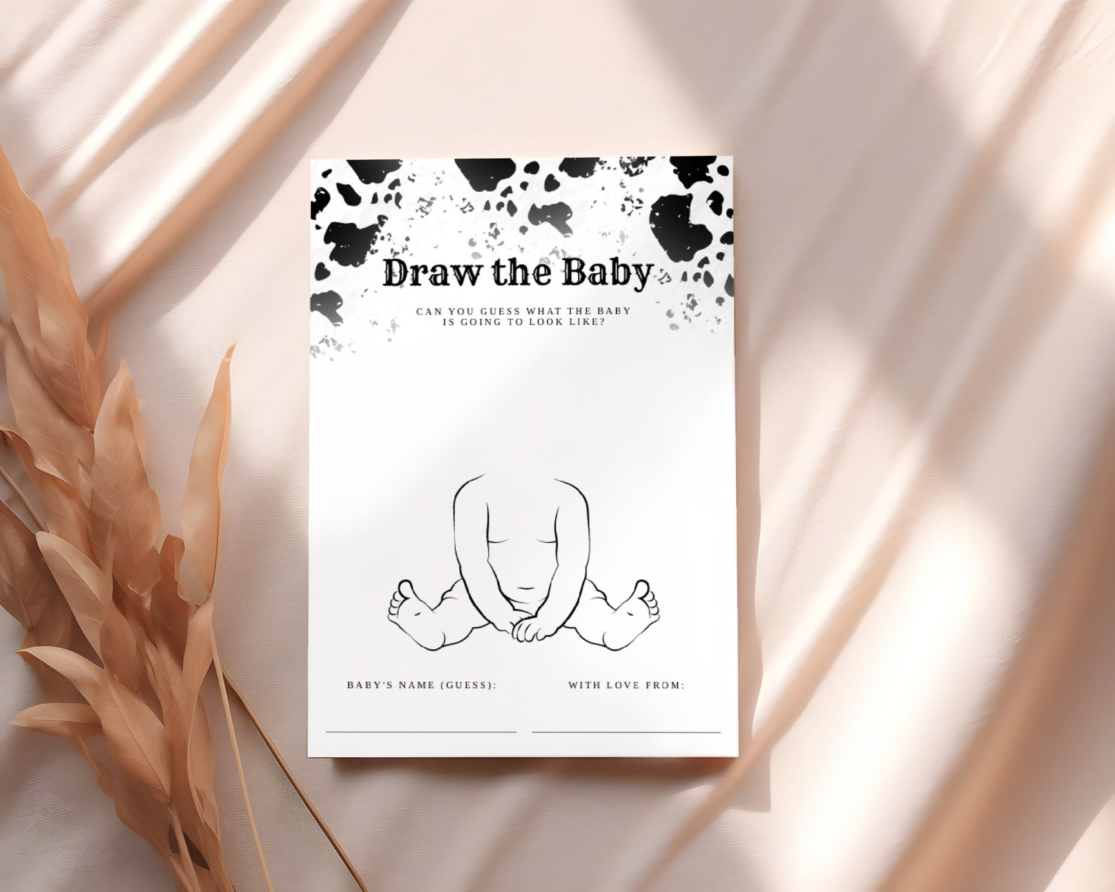 Draw the Baby Game, Baby Name Guessing Game, Instant Download, Templett ...