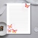 Pink Butterfly Stationery, 8.5x11, JW Letter Writing, Note Paper, Lined ...