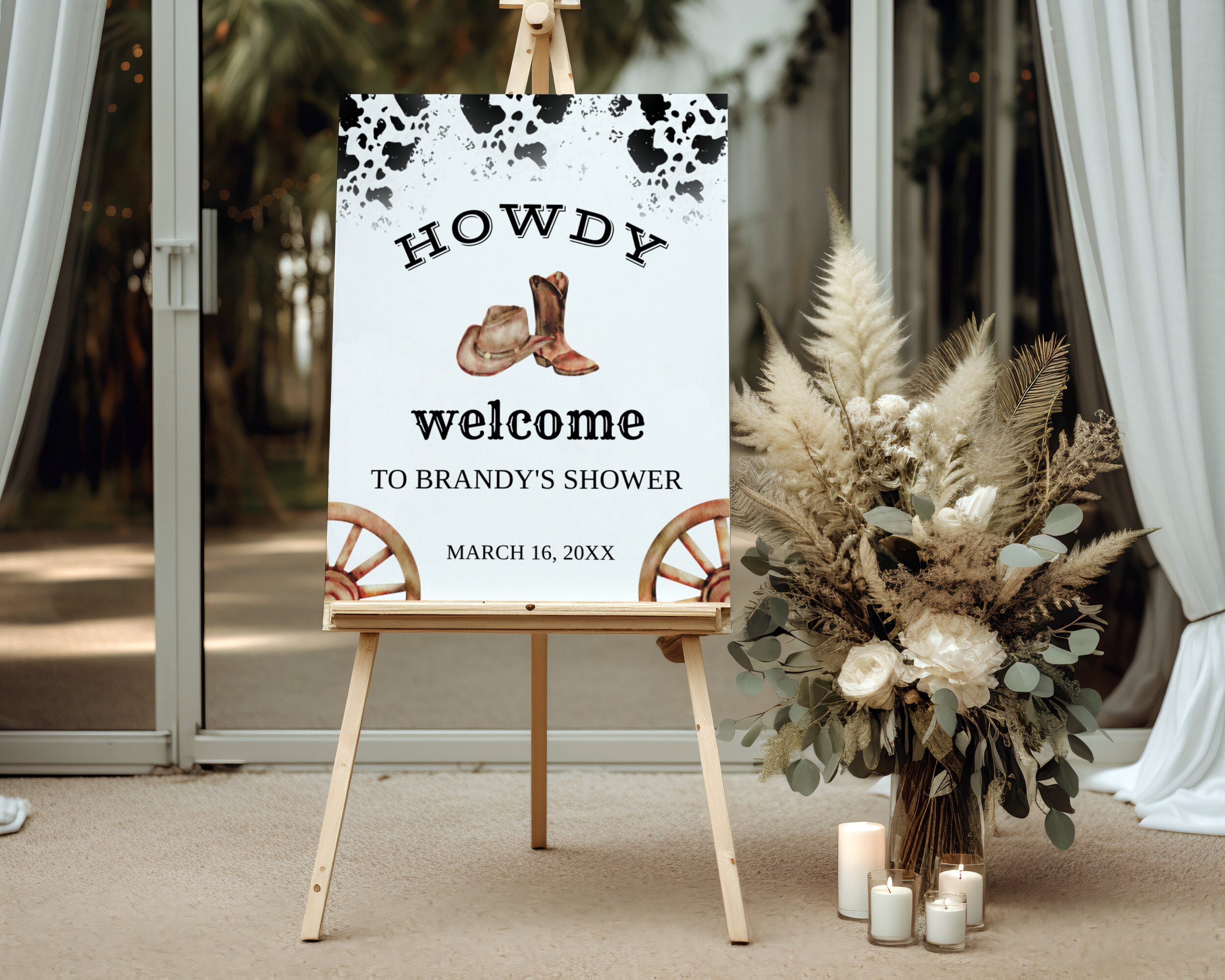 A Little Cowboy is on the Way Baby Shower Welcome Sign, Western, Cowboy ...
