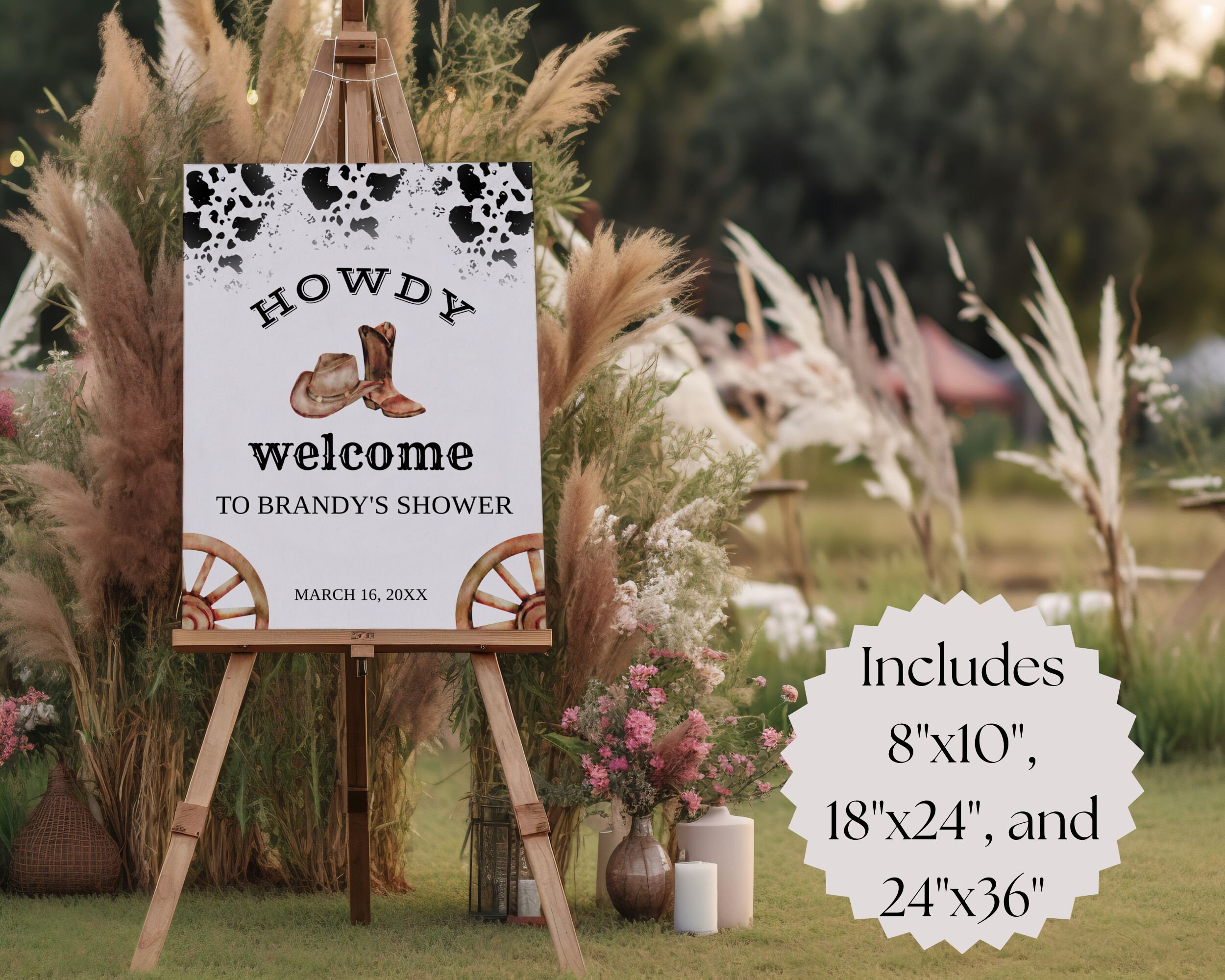 A Little Cowboy is on the Way Baby Shower Welcome Sign, Western, Cowboy ...